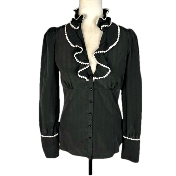 Zara | Tops | Zara Black Victorian Blouse | Poshmark